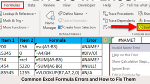 Common Excel Formula Errors and How to Fix Them - ExcelCombo