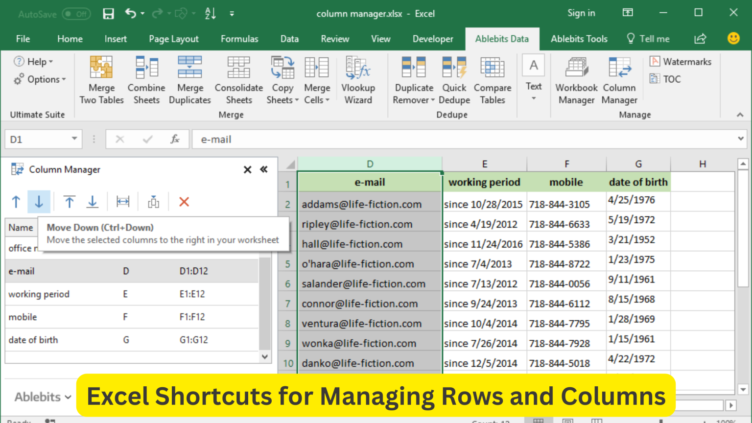 Excel Shortcuts for Rows and Columns: A Beginner-Friendly Guide - ExcelCombo